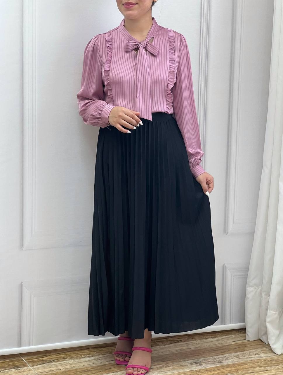 شومیز راه راه کرواتی کد 3548